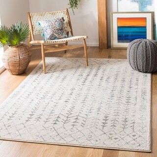 SAFAVIEH Tulum Sharie Moroccan Boho Rug - Ivory/Grey - 5' 3" x 7' 6 ...